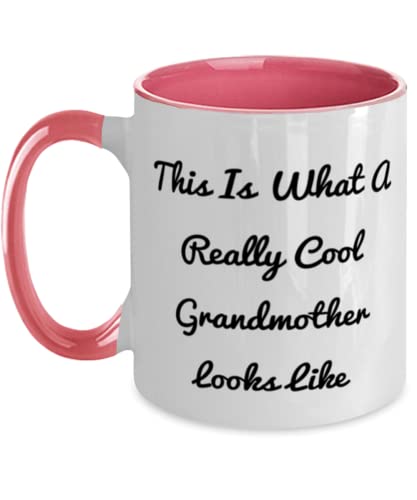 This Is What A Really Cool Grandmother Looks Like Grandmother Two Tone 11oz Mug, Useful Grandmother Gifts, Cup For Grandma, Grandmother mug, Personalized grandmother cup, Grandma coffee mug, Unique