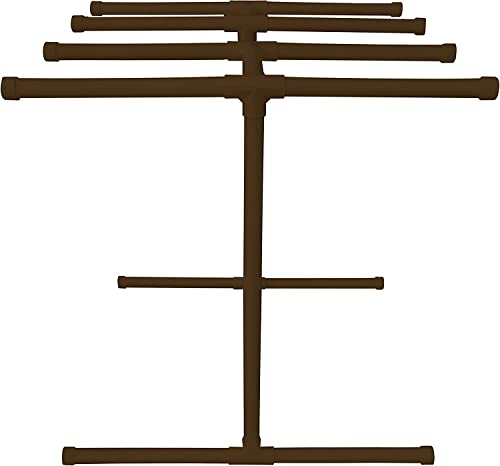Poolside Storage Organizer for Drying Wet Towels, Floats, Noodles, Paddles, 37.5" W x 37.5" L x 41" H, (Brown)