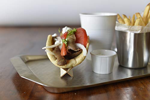 Tablecraft Disposable Taco Taxi, X-Shape Two-Piece, Poplar Wood, 3.5 x 2.5 x 1.75", Pack of 50
