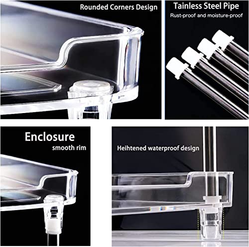 Bathroom Organizer Countertop, 3 Tier Acrylic Vanity Tray, Counter Makeup Organizer for Skincare Cosmetics, Multi-Functional Organizer for Bathroom Kitchen (3 Tier)