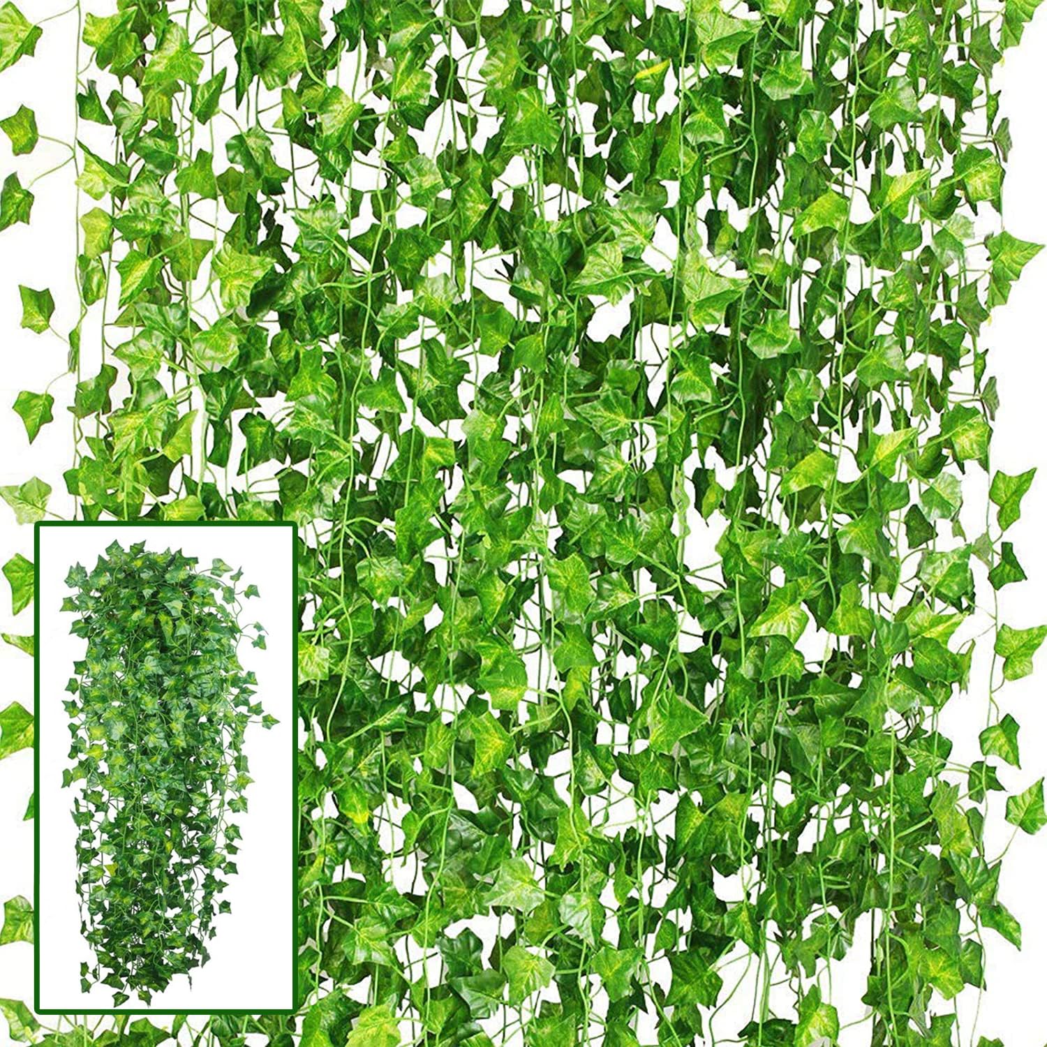 24 Pack Fake Vines for Bedroom - 168' of Realistic Wall Vines Decor -Decoratice Vines - Fake Vine Decor - Faux Vines Decor - Bedroom Vines For Wall - Room Vines Decor - Fake Ivy Vines For Bedroom