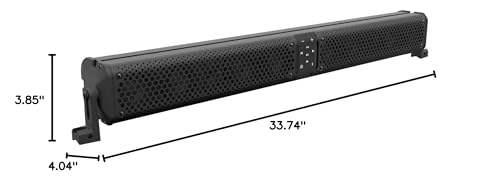 wet sounds Stealth XT 12 Speaker All-in-One Amplified Bluetooth Soundbar with Remote – Black (Renewed)