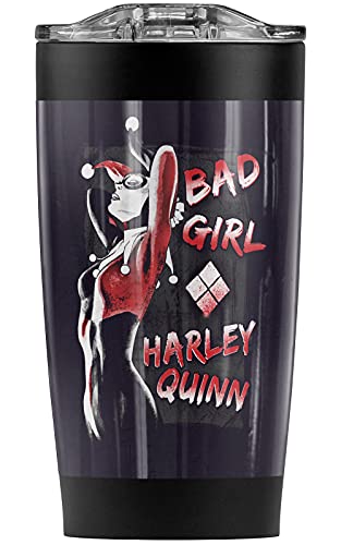 Logovision Harley Quinn Bad Girl Stainless Steel Tumbler 20 oz Coffee Travel Mug/Cup, Vacuum Insulated & Double Wall with Leakproof Sliding Lid | Great for Hot Drinks and Cold Beverages
