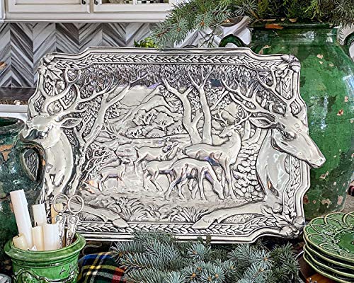 Arthur Court Elk Herd Oblong Serving Display Tray 25.5 inch x 15.5 inch