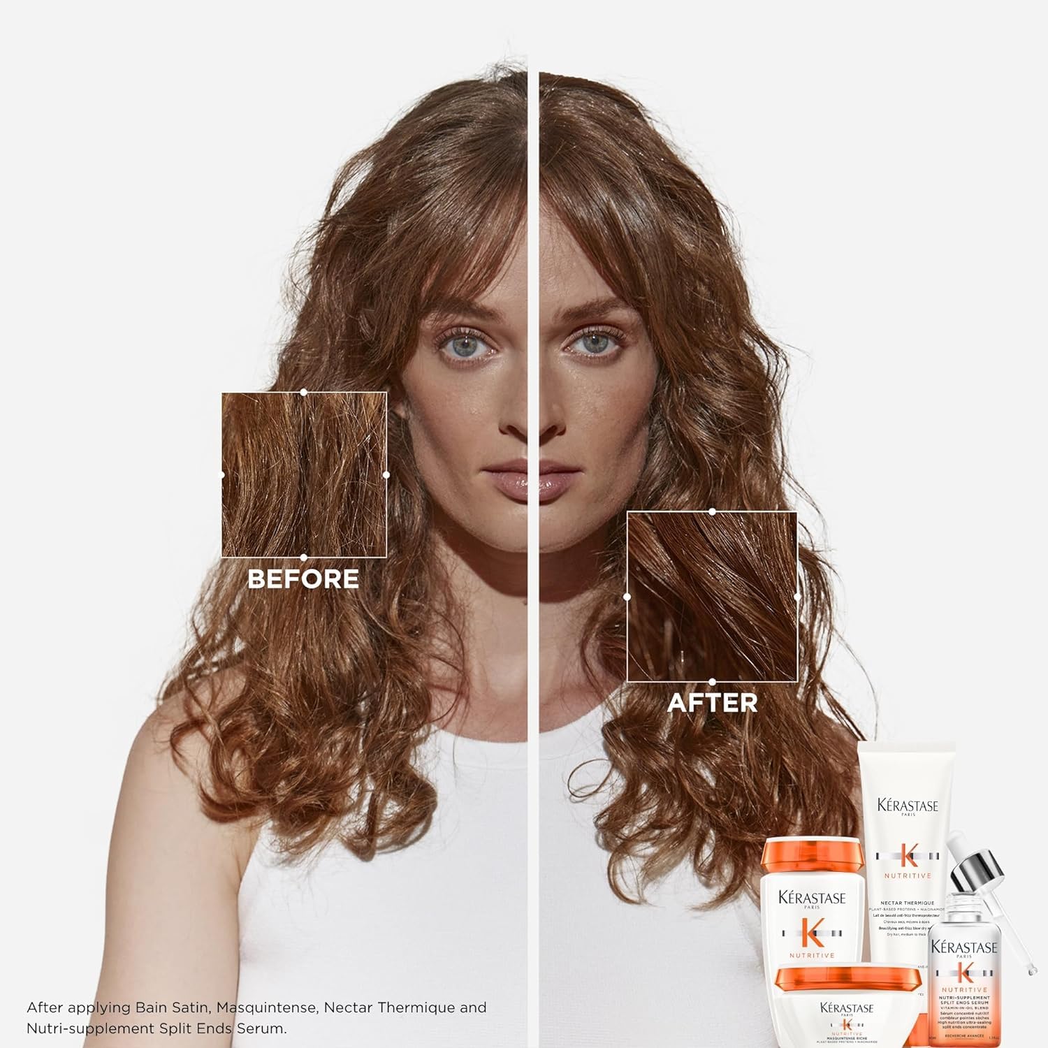 KÉRASTASE Nutritive, Gentle Hydrating Shampoo for Dry Hair, Nourishing Protein Formula with Niacinamide, Moisturises, Softness and Restores Thickness and Shine, Bain Satin, 250 ml