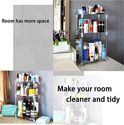 Bathroom Organizer Countertop, 3 Tier Acrylic Vanity Tray, Counter Makeup Organizer for Skincare Cosmetics, Multi-Functional Organizer for Bathroom Kitchen (3 Tier)