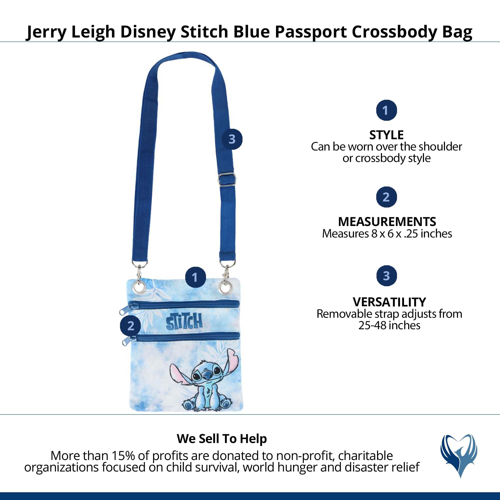 Disney Passport Bag Crossbody Travel Stitch Sitting