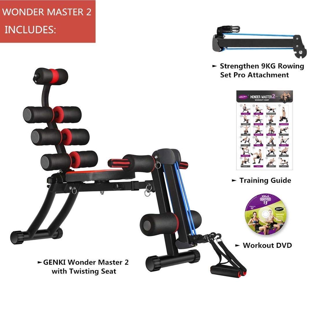 MBB 22 in 1 Wonder Master Core & Abdominal Workout Chair,Foldable & Adjustable Rowing Machine,22 Ways to Exercise,Fitness Equipment for Home Gym Sports