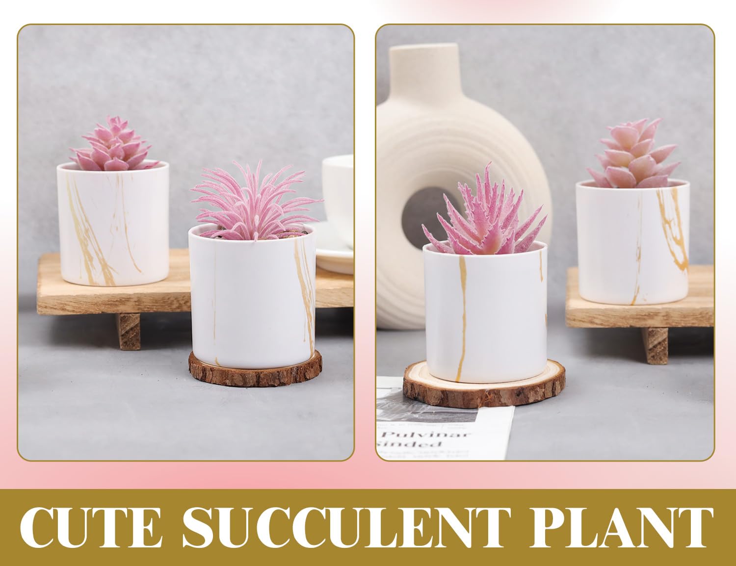 Der Rose 4 Packs Fake Plants Artificial Plants Indoor for Home Office Desk Accessories for Women