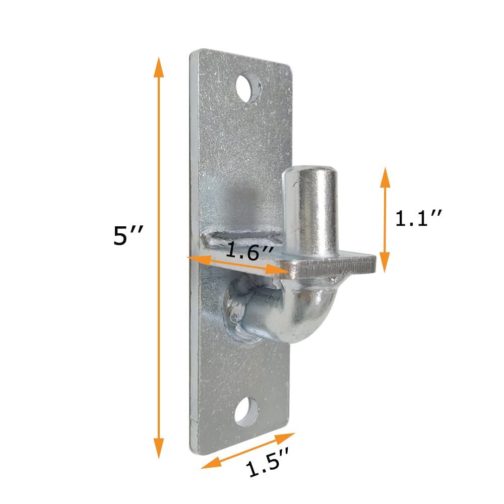 2 Pack 1-3/8 Inch Wall Mount Gate Hinge Metal Hinges Fence Post Chain Link Fence Frame Hinge Outdoor Gate Hardware (Screws Included)