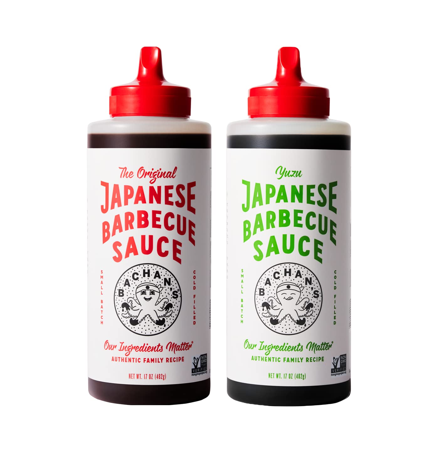 Bachan's Japanese Barbecue Sauce 2 Pack - 1 Original, 1 Yuzu - BBQ Sauce for Wings, Chicken, Beef, Pork, Seafood, Noodles, and More. Non GMO, No Preservatives, Vegan, BPA free