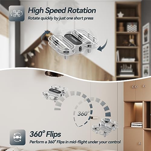 DEERC D11 Drone for Kids, Kids Drone with Circle Fly, 3D Flips, 3 Speeds, and 2 Rechargeable Batteries for 16 mins, Gifts Toys for Boys and Girls