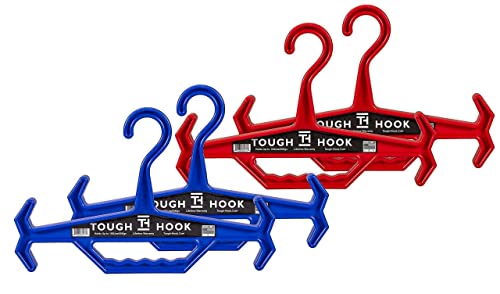 Tough Hook Original Hanger Max Pack Set of 4 | 2 Blue and 2 Red |USA Made | Multi Pack