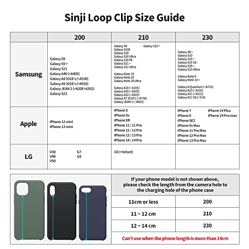 C-Shaped Clip Finger Phone Grip, Sinjimoru Silicone Cell Phone Strap for Phone Case with Clip as Phone Loop Holder for iPhone Case & Samsung Phone. Sinji Loop Clip Pink 210