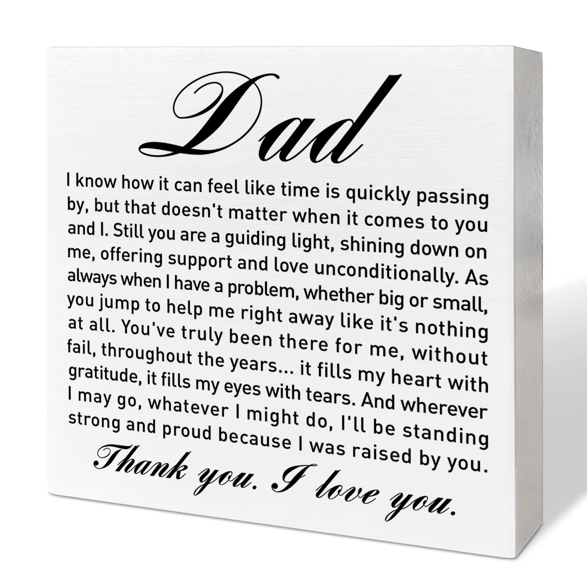 Dad Gifts from Daughter Son Kids, Dad Gifts for Birthday Father's Day Christmas, Best Dad Ever Gifts, Father Gifts, Dad Thank You I Love You, Wooden Box Sign