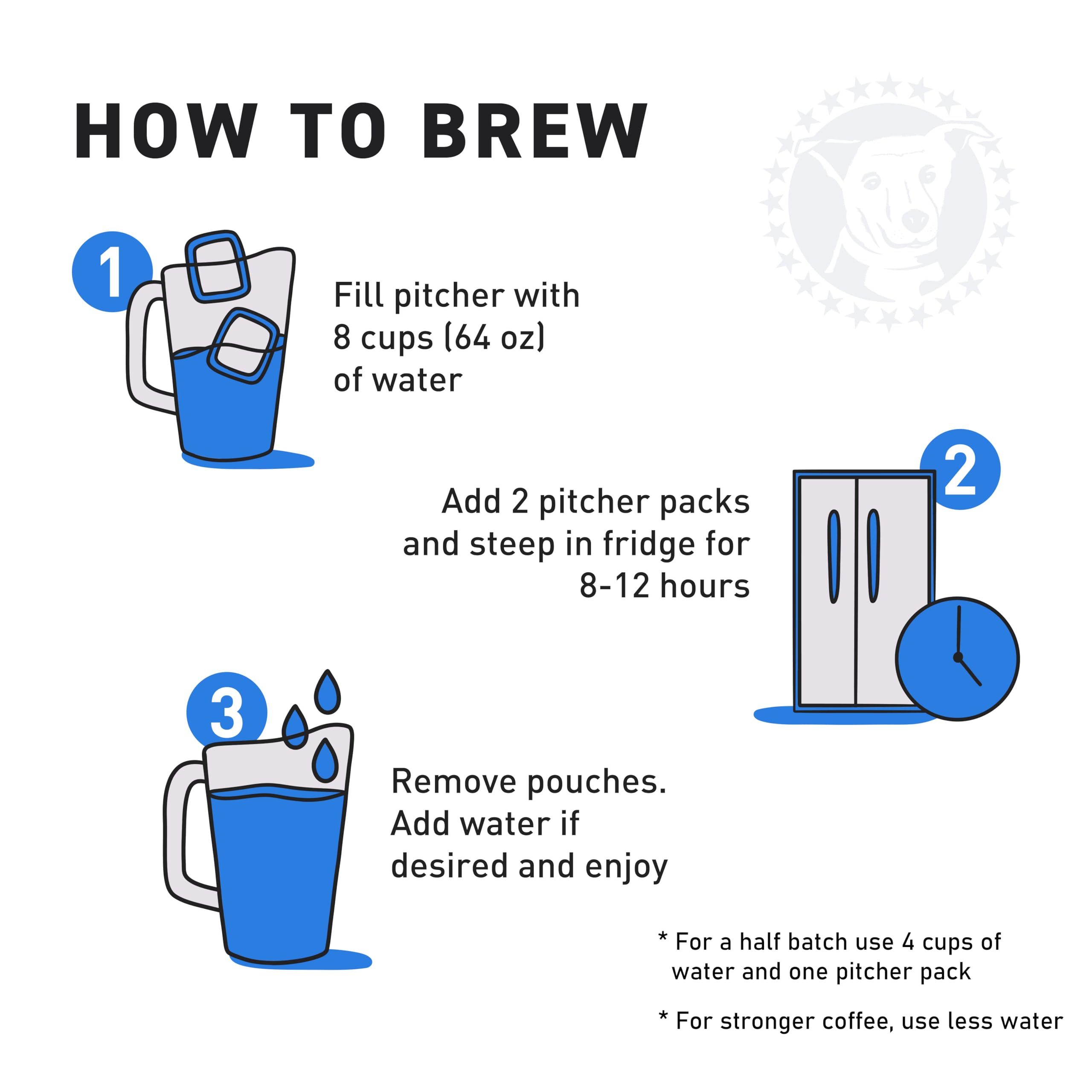STELLA BLUE Fresh Cold Brew Coffee | Big Cat Blend | 100% Arabica MEDIUM Roast | Enriching Caramel & Hazelnut Notes & Sweet Fruitiness | Cold Brew for True Fanatics | 6 Packets to Make 24 Cups