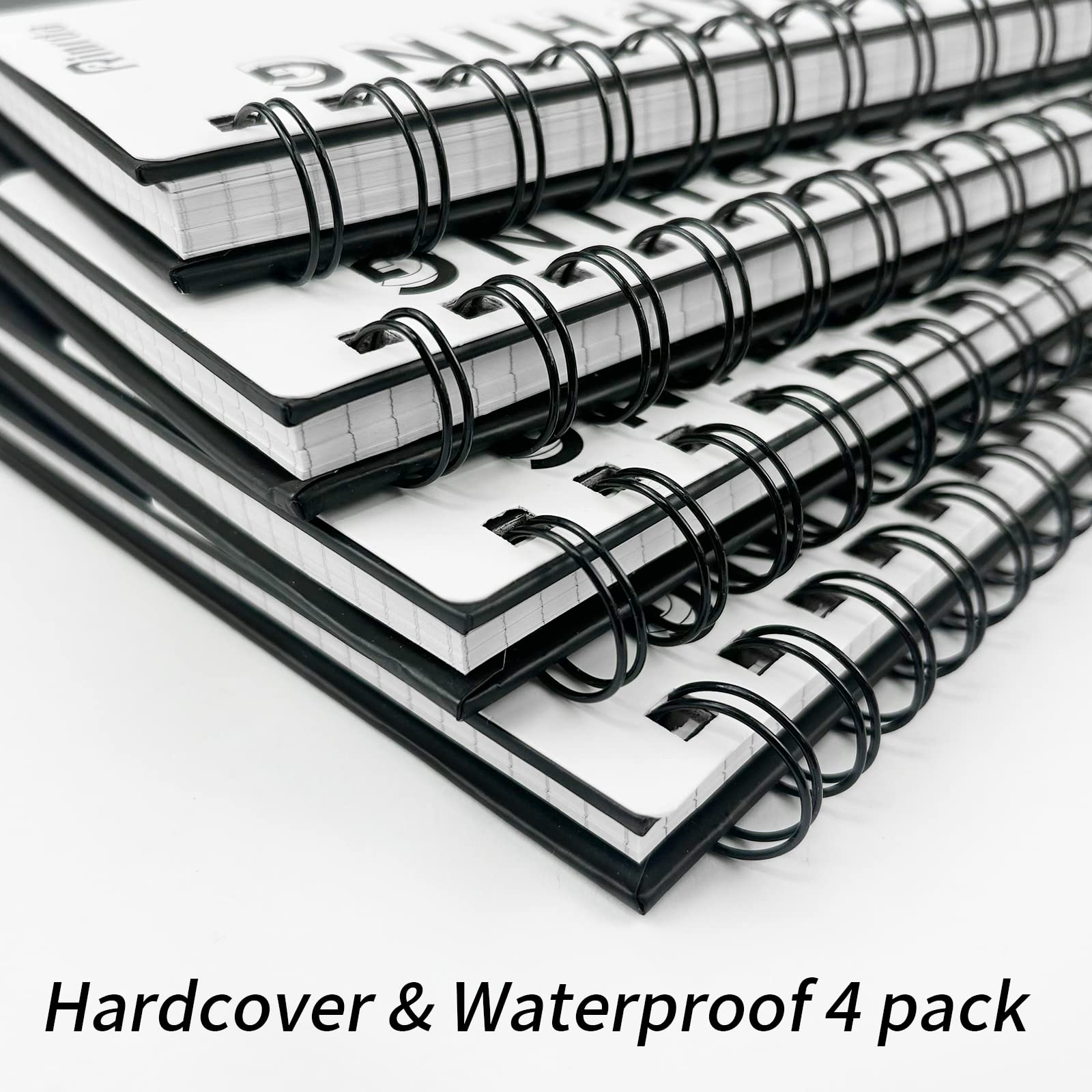 Rinrda Graph Paper Notebook Spiral Notebook 8.5" x 11"-4 Pack Grid Paper Notebook Graph notebook Engineering notebook 120 Pages 100 GSM Thick Graphing Paper Notebook Hardcover Journal for School,