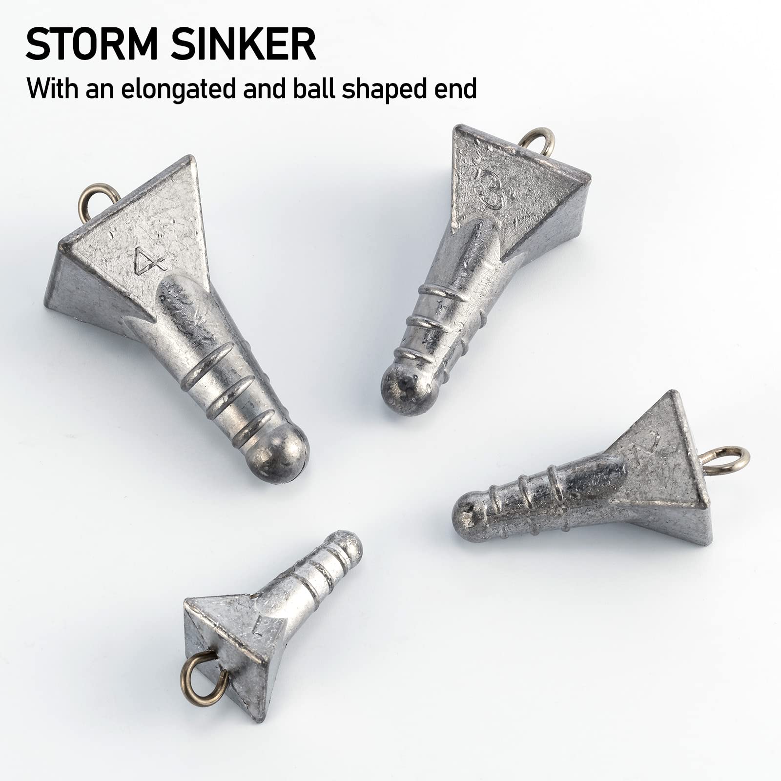 Dr.Fish 5 Pack Storm Sinker Pyramid Hatteras Surf Fishing Lead Weight Saltwater Beach Casting Sea Bottom Holder Inshore 3oz