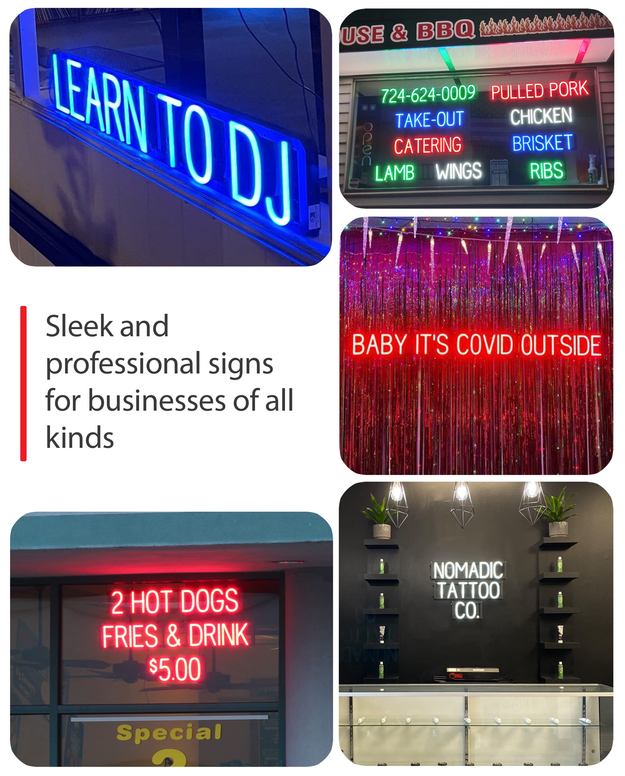 SpellBrite TEQUILA Sign for Bars & Liquor Stores | Alcohol-Related Signs with Neon Look, Red LED Light | 24.9" x 6.3"