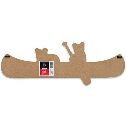 Open Road Brands Bear Cubs in Canoe Wood Wall Decor- Large Canoe Wall Art for Lake House, Cabin or Man Cave