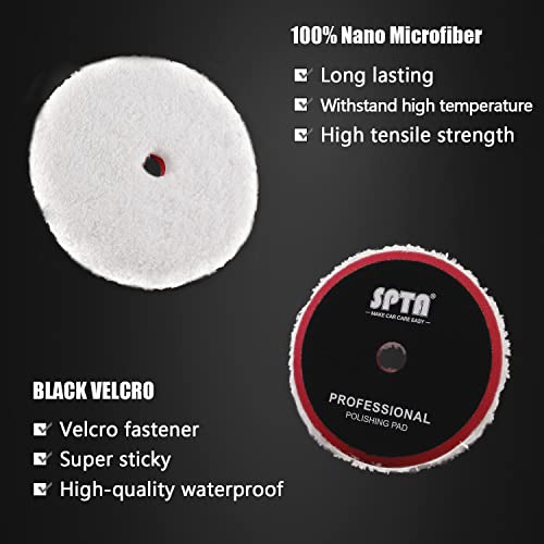 Polishing Pads, 5Pc 5 Inch 125mm Orbital Buffer Polisher Pads and 1Pc Microfiber Buffing Pads, Foam Polish Pad for Compounding, Polishing and Waxing, for 5''/125mm Backing Plate Car Polisher -GPP5MIX