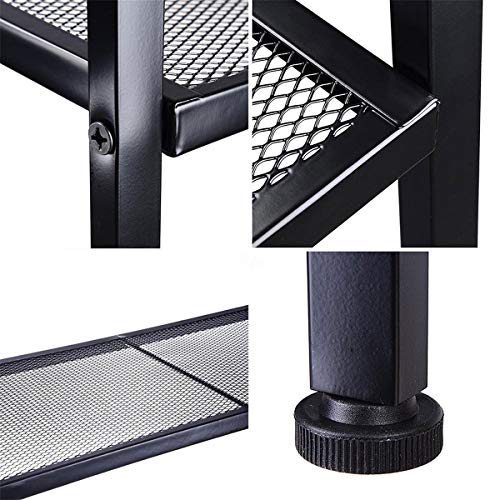 HOYOC 4-Tier Rustic Industrial Bookshelf Display Décor Accent Free Standing Bookcase Storage Rack Shelves Metal Frame for Living Room, Bedroom, Kitchen, Bathroom, Home Office,Black