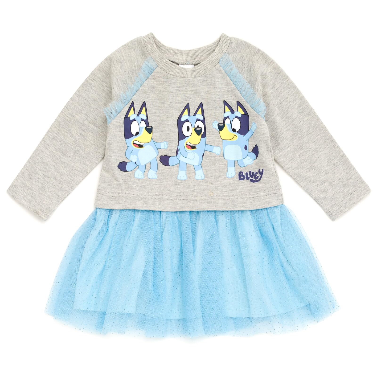 Bluey Little Girls French Terry Tutu Dress 6 Blue