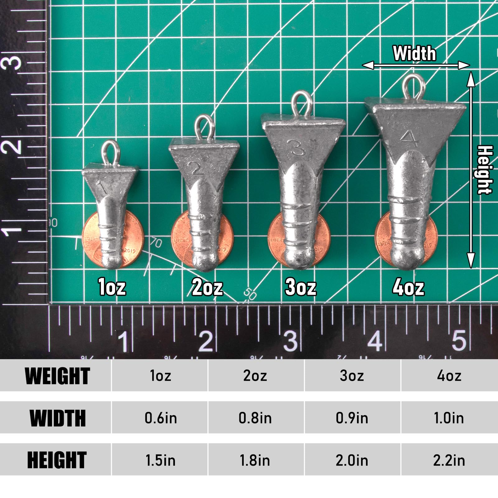 Dr.Fish 5 Pack Storm Sinker Pyramid Hatteras Surf Fishing Lead Weight Saltwater Beach Casting Sea Bottom Holder Inshore 3oz