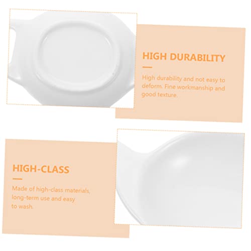 Holibanna 9 Pcs Tea Bag Saucer Pencils for Ceramic Coasters Snail Tea Bag Holder Tea Bag Squeezer Ceramic Tea Bag Plate Tea Packet Holder Tea Rack Kitchen Mini White Ceramics Seasoning