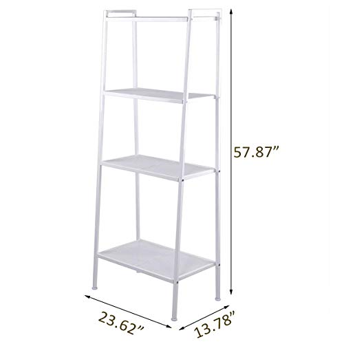 HOYOC 4-Tier Rustic Industrial Bookshelf Display Décor Accent Free Standing Bookcase Storage Rack Shelves Metal Frame for Living Room, Bedroom, Kitchen, Bathroom, Home Office,Black