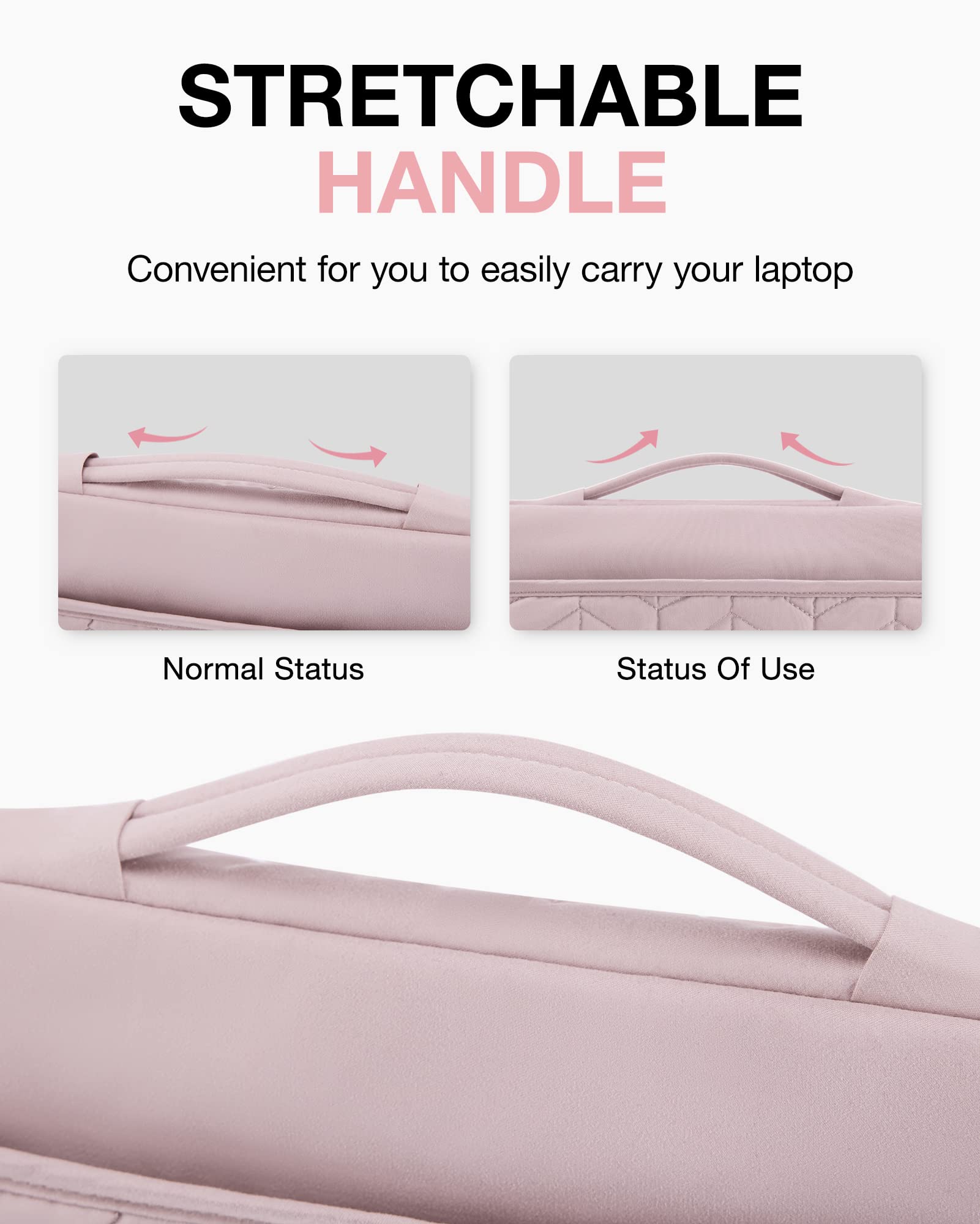 BAGSMART 13-14 inch Laptop Sleeve with Handle, Puffy Padded Laptop Case Fitted with MacBook Air Pro 13.3-14 inch, Dell, HP
