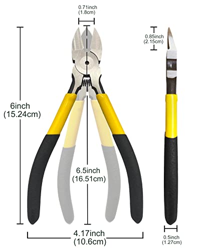 BOOSDEN Wire Cutter,6.5 inch Side Cutters,Wire Cutters for Crafting,Flush Cutter,Ultra Sharp Spring Loaded Wire Cutters for Jewelry Making,Flush Cut Pliers,Dikes Wire Cutters,Floral Wire Cutter,Snips
