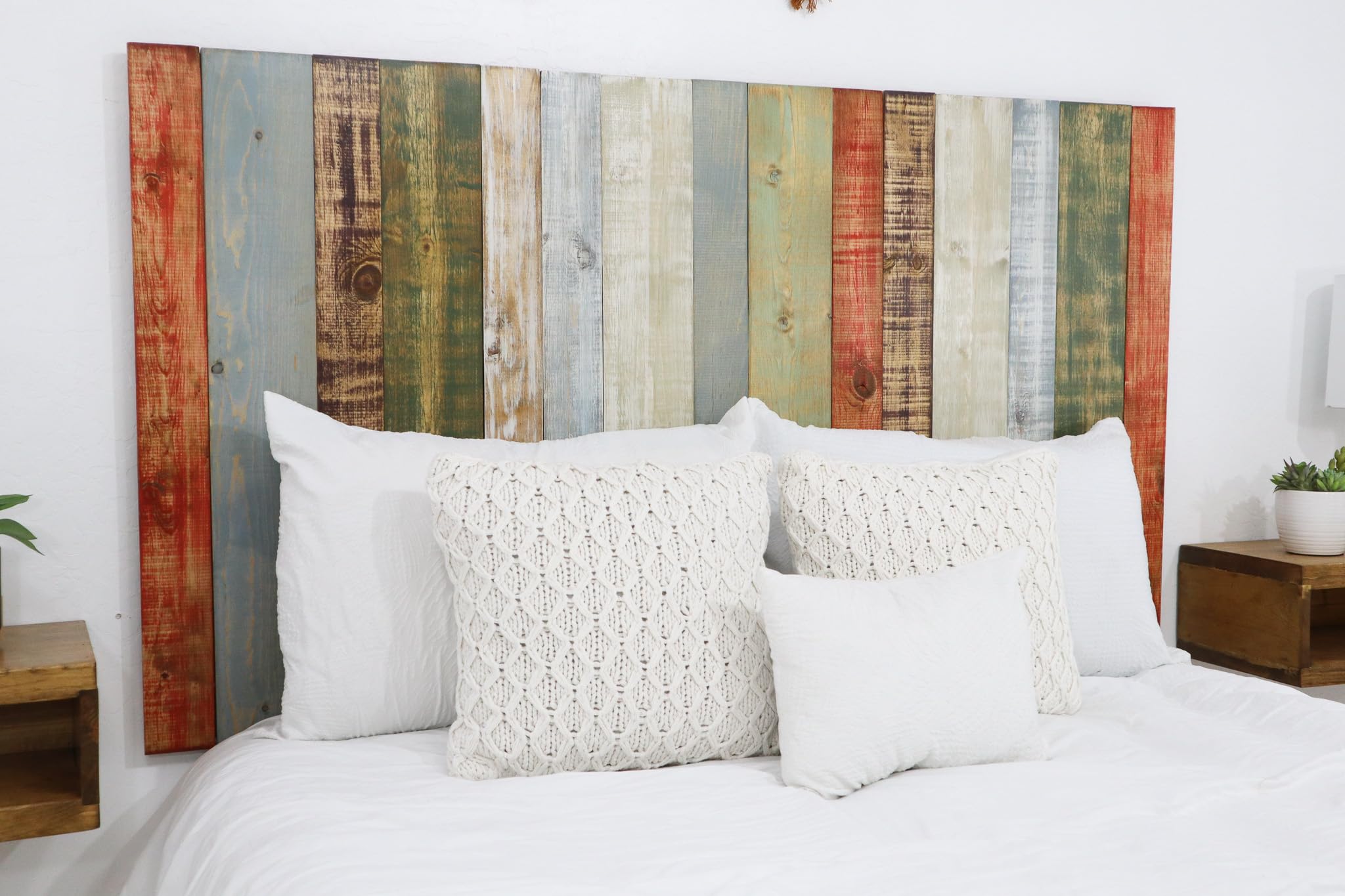 Barn Walls Retro Mix Headboard Full Size, Hanger Style, Handcrafted. Mounts on Wall. Easy Installation