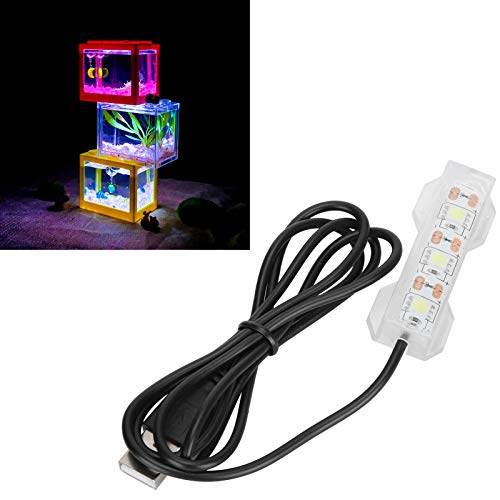 Plyisty Underwater Light, Portable Waterproof LED Aquarium Light, 2.4X0.8Inch USB Charging Light Weight for Fish Tank Aquarium