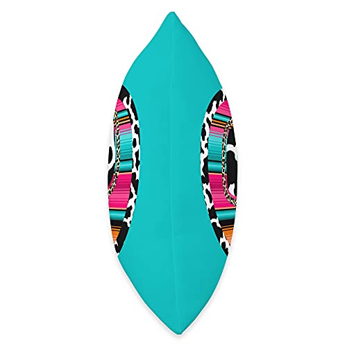 Western Serape Cactus designs Western Cow Cactus Leopard Cheetha Serape Turquoise Pink Throw Pillow, 16x16, Multicolor