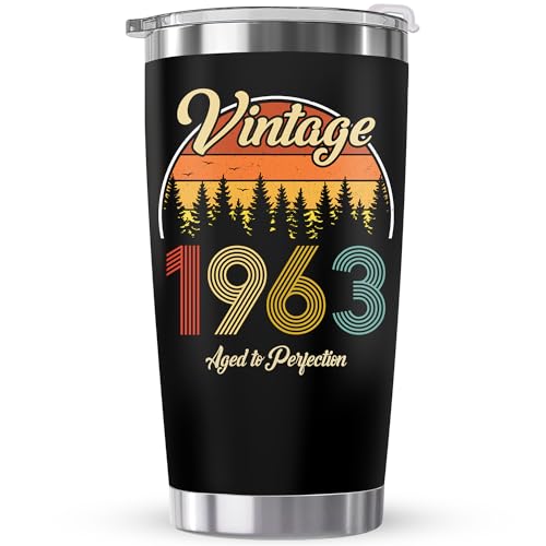 ZAGKOO 61th Birthday Gifts For Women, Men - 60th Birthday Decorations Women, Men - 1963 Birthday Gift Ideas For Men, Women - 61th Birthday Gift Ideas - Happy 61th Birthday, Turning 61 Cup