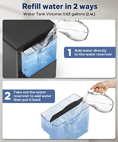 Kndko Nugget Ice Maker,Self Dispensing Pellet Ice Maker,44lbs/24H, Self Cleaning Ice Maker,3.3lbs Ice Storage,Nugget Ice Maker Dispenser,Countertop Nugget Ice Maker for Home Kitchen Bar Party Black