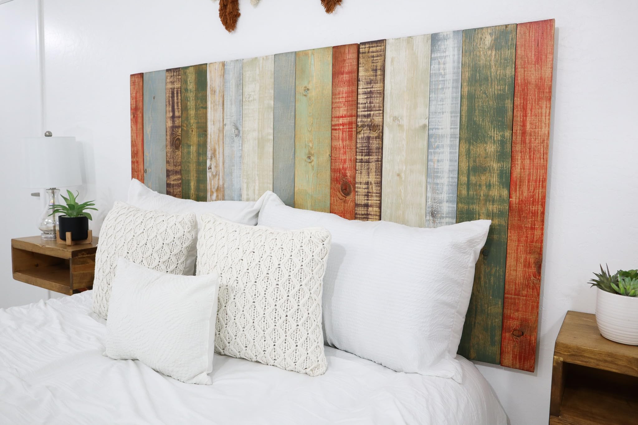 Barn Walls Retro Mix Headboard Full Size, Hanger Style, Handcrafted. Mounts on Wall. Easy Installation