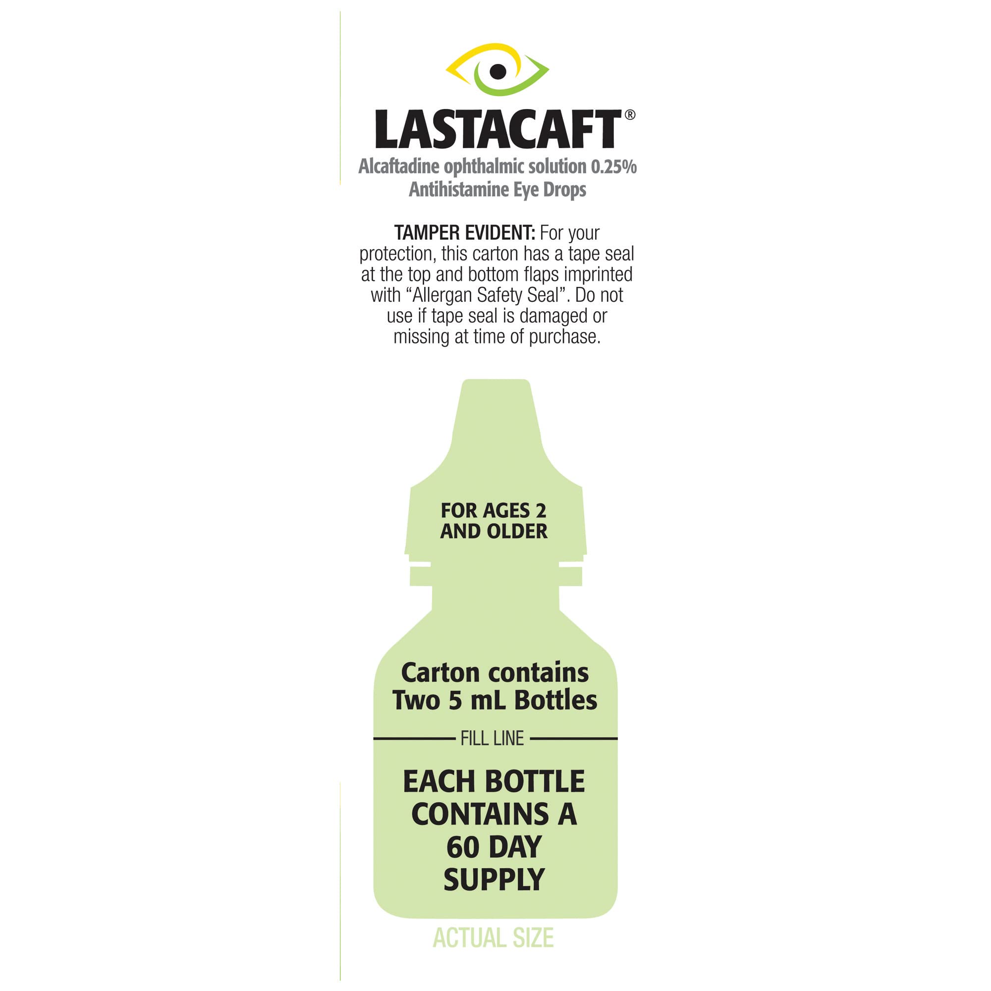LASTACAFT Once Daily Eye Allergy Itch Relief Drops, 120 Day Supply, 0.17 Fl Oz (Pack of 2)