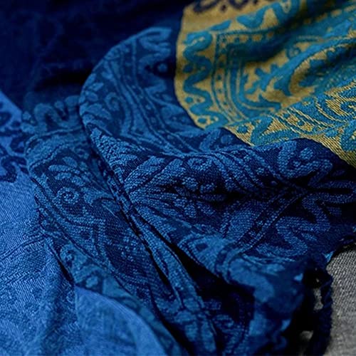 CUEERBOT Bohemian Tribal Throw Blanket,Soft Cozy Reversible Colorfu Jacquard Tassels Throw Blankets,Chenille Throw Covers for Bed Couch Soft Chair, Recliner (Blue, Small 60 inches x 75 inches)