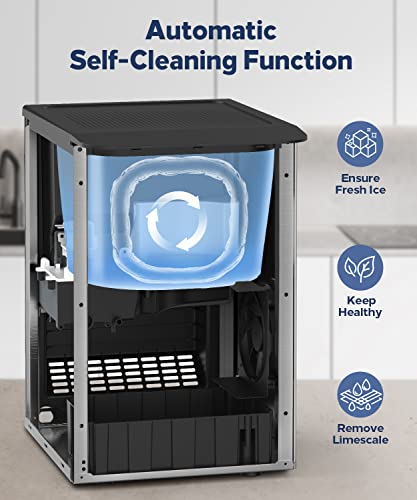 Kndko Nugget Ice Maker,Self Dispensing Pellet Ice Maker,44lbs/24H, Self Cleaning Ice Maker,3.3lbs Ice Storage,Nugget Ice Maker Dispenser,Countertop Nugget Ice Maker for Home Kitchen Bar Party Black