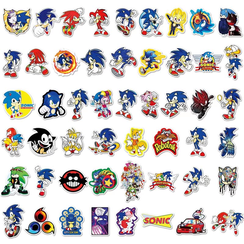 FUNNWISH 50 PCS Anime Cartoon Stickers for Water Bottle Laptop Phone Luggage Notebook Lunchbox Stickers Decals