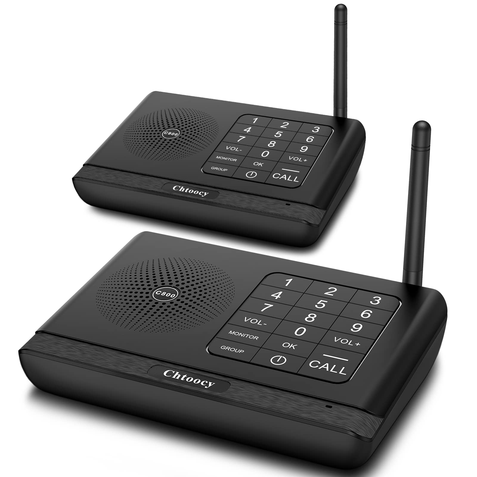 Chtoocy Wireless Intercoms for Home Hands Free & Two Way Audio Wirelss Intercom System, Clear Sound Anti-Interference Full Duplex 1 Mile Range, Room to Room Communication System