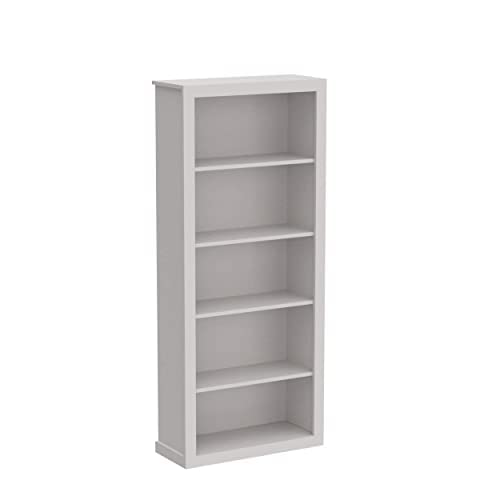 Edenbrook Sumac Bookcase, 5-Shelf Organizer for Bedroom Furniture or Home Office Furniture, White Bookshelf
