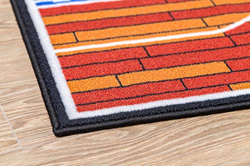 Furnish my Place 690 Rust Basketball Childrens Play Area Rug for Bathroom, Playroom & Kindergarten Classroom, (2'2"x3')