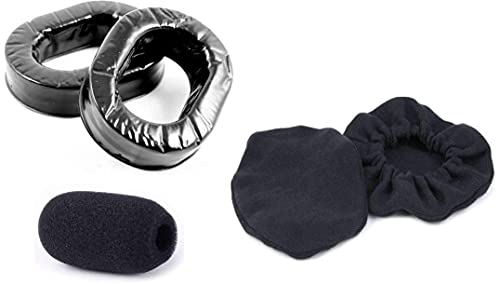 Rugged Air Gel Ear Seal Comfort Kit for Aviation Headsets 1 Pair of Gel Ear Seals with 1 Pair of Cloth Ear Covers and a Mic Muff Kit