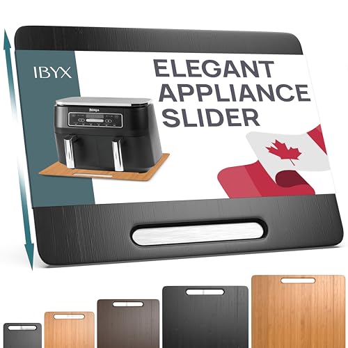 Ibyx Elegant Sliding Tray for Your Coffee Maker & Heavy Kitchen Appliances - Sturdy, Slides Easily from Under The Cabinet (Black, Medium - Wide (13” x 10.5”))