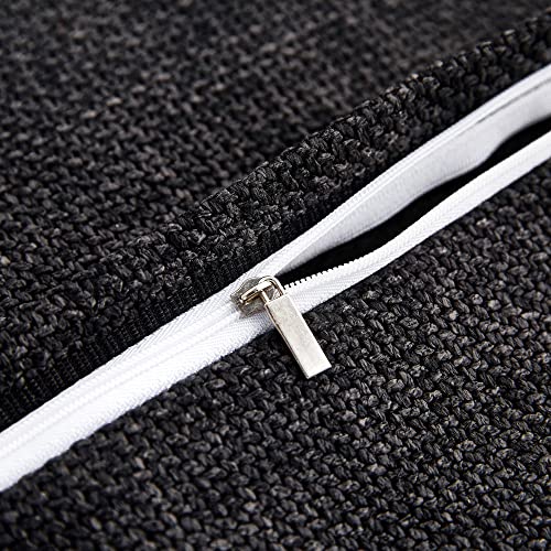 MERNETTE Pack of 2, Linen Decorative Square Throw Pillow Cover Cushion Covers Pillowcase, Home Decor Decorations for Sofa Couch Bed Chair 18x18 Inch/45x45 cm (Black)