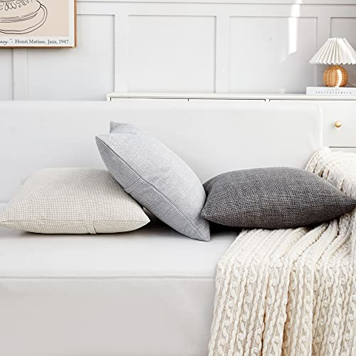 MERNETTE Pack of 2, Linen Decorative Square Throw Pillow Cover Cushion Covers Pillowcase, Home Decor Decorations for Sofa Couch Bed Chair 18x18 Inch/45x45 cm (Black)