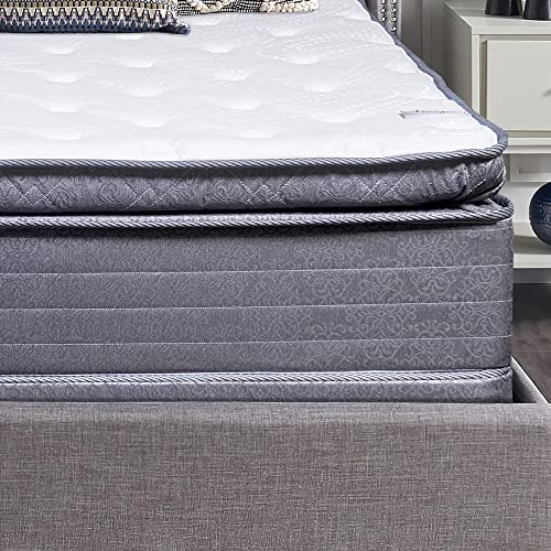 Treaton 13-Inch King Size Mattress and Box Spring - Foam Encased Soft Pillow Top Hybrid Contouring Comfort, Not Compressed, No Assembly Required 78x79